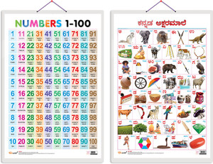Set of 2 Numbers 1-100 and Kannada Alphabet Early Learning Educational ...