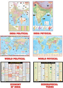 India & World Map ( Both Political & Physical ) with Constitution of India & Indian History ...