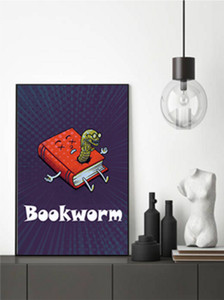 Bookworm Funny A4 sized framed poster art for Home and Office Wall ...