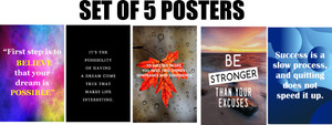 motivational Poster Set _ of _5 Posters (Poster 12X18 Inch Rolled ...