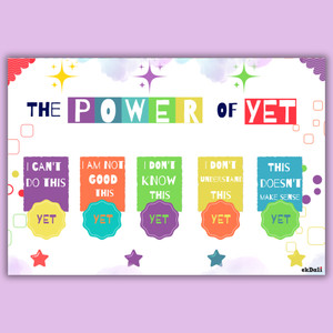 Positive Thinking for Kids – Power of Yet Growth Mindset Poster - A3 ...