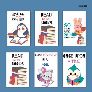 Set of 6 A5 Animal Print Posters for Kids Who Love Books Paper Print ...