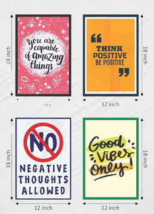 Good vibes Inspirational Motivational Self Adhesive Pack of4 Room ...