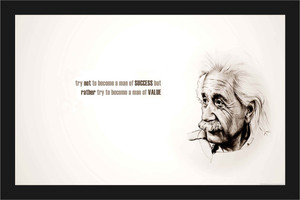 Albert Einstein Motivational Poster with A4 Frame F-109 Paper Print ...