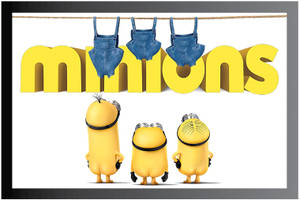 Minions Movie Frame Poster For Room Synthetic Wood Gloss Lamination F34 ...