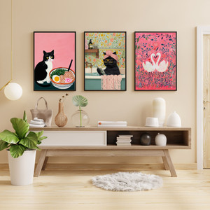 Color Pop Wildlife Poster Set - 3 Animal Prints (12x18) for Modern ...