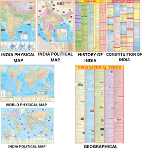 India & World Map ( Both Political & Physical ) with Constitution of India , Indian History ...