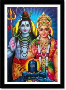 Shiv Parvati Poster for Room,Lord Shiva framed poster for room and home Photographic Paper ...