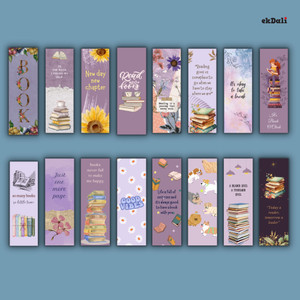 Purple Bookmarks Set of 16 – Minimalist 2x6" Bookmarks for Readers ...