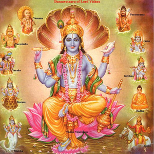 Poster Vishnuji Ji sla1382 (Large Poster, 36x24 Inches, Plastic Paper, Multicolor) Fine Art ...