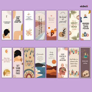 Boho Bookmarks Set of 16 – Minimalist 2x6" Bookmarks for Readers ...