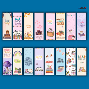 Premium Pastel Design Bookmarks – Set of 16 – 2x6” Thick 350 GSM Paper – Modern & Durable with ...