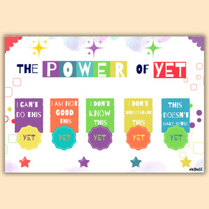 The Power of Yet Poster – Kids' Motivational Growth Mindset - A3 size ...