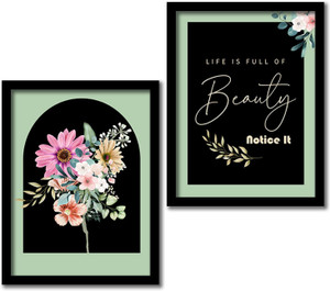 Motivational Quotes Wall Posters / Floral Paintings with Frame for Home ...