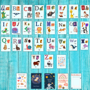 Alphabet small posters set for kids. 26 alphabets and 6 motivational ...