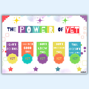 The Power of Yet – Growth Mindset Poster for Young Learners - A3 size ...
