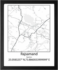 Rajsamand,Rajasthan,India UNFRAMED Minimalist Map Line Art Print Poster Wall Office Home ...