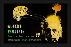 Albert Einstein Motivational Poster with A4 Frame F-61 Paper Print ...
