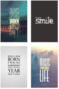 Funny / Inspirational / Motivational Posters. Pack of 4. Paper Poster ...