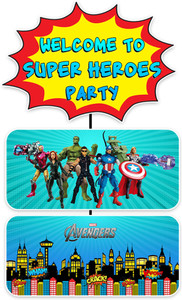 Avenger superhero Welcome Poster Theme Birthday Decoration Paper Print ...
