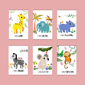 Roaring Positivity: Jungle Animal Affirmation Posters- Set of 6 posters ...