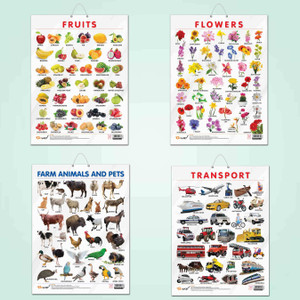 FRUITS CHART GLOSS LAMINATED, FLOWERS CHART GLOSS LAMINATED, FARM ...