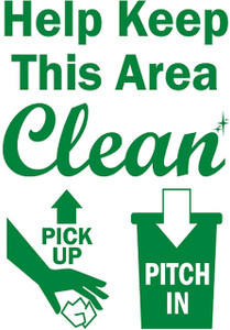 Wall Art Poster - Help Keep This Area Clean Sign, Glossy Photo Paper ...