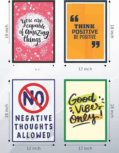 Good vibes Inspirational Motivational Self Adhesive Pack of4 Room ...