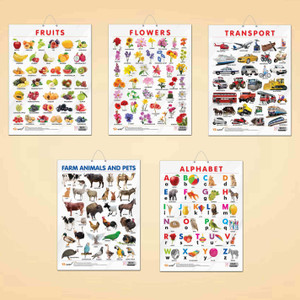 ALPHABET CHART GLOSS LAMINATED, FRUITS CHART GLOSS LAMINATED, FLOWERS ...