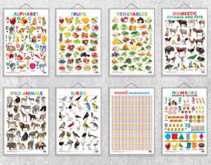 Alphabet, Fruits, Vegetables, Domestic Animals and Pets, Wild Animals ...