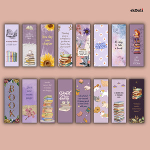 Purple Bookmarks Set of 16 – Minimalist 2x6" Bookmarks for Readers ...