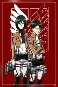 Mikasa Ackerman Levi Ackerman Digital Art Artwork Shingeki No Kyojin Hd Matte Finish Poster ...