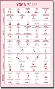 Wall Poster Yoga Poses & Mudras 56 Asanas for Full Body Workout without equipment, Home Workout ...