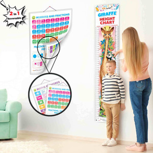 2 IN 1 NUMBER & FRACTIONS AND MATHS KEYWORDS and GIRAFFE HEIGHT CHART ...