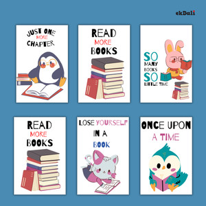 Cute Animal Print Posters for Kids Who Love Reading – Set of 6 Paper ...