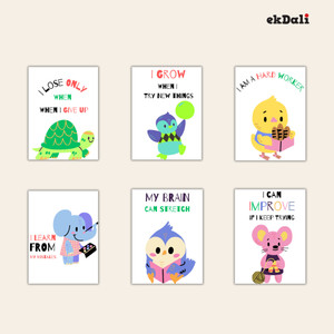 6 Posters for Kids on Growth Mindset – Encouraging Words to Build ...