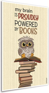 Motivational Funny Poster for Students Reading Room - Owl with Books ...