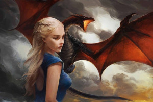 Poster Khaleesi And Her Dragon Artistic Wall Poster sl-8372 (Wall Poster, 13x19 Inches, Matte ...