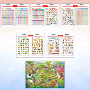 GIANT AT THE FARM COLOURING POSTER, 2 IN 1 ALPHABET AND NUMBER 1-10, 2 ...