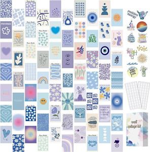 70 PCS Danish Pastel Room Decor Girl Aesthetic Pictures, Posters Wall Collage Kit for Preppy ...