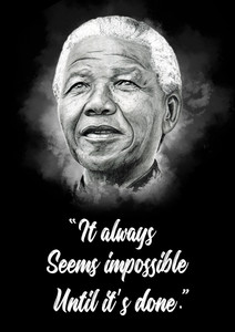 Nelson Mandela Motivational Poster Photographic Paper - Personalities ...