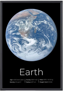 Earth - Poster - 21x29.7 cm - A4 - With Frame - Multicolor Paper Print ...