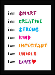 I am Smart, Motivational Quotes Poster Frame Fine Art Print - Quotes ...