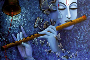 Indian Culture Homes Digital Baby Krishna Wall Poster for Pregnant Women Bal Roop Kanha Kanhaiya ...