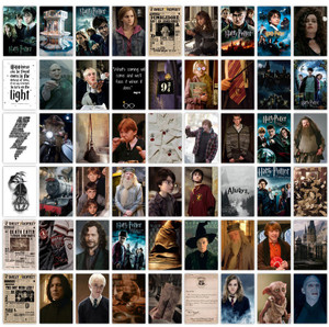 Harry Potter Wall Collage Kit - Pack of 54 Posters, Magical Room Decor ...
