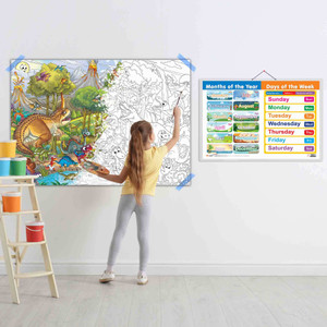 MONTHS OF THE YEAR AND DAYS OF THE WEEK CHART and GIANT DINOSAUR ...