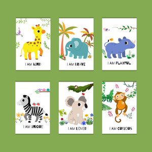 Nature’s Nurture: Cute Jungle Animal Affirmations - Set of 6 posters ...