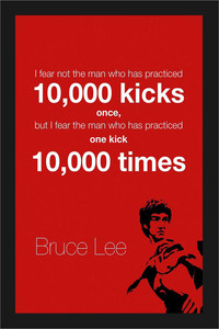 Bruce Lee Motivational Poster with A4 Size Frame F-197 Paper Print ...