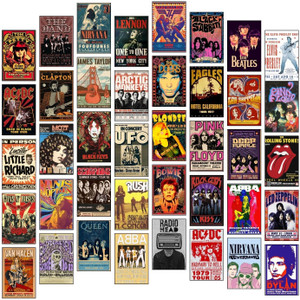 Rock Band Aesthetic Wall Collage Kit || 30 Unique Poster Set + Free ...