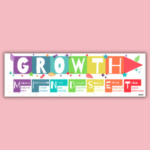 Grow Together: Kids’ Mindset Poster - large Banner - 13 x 36 inches ...